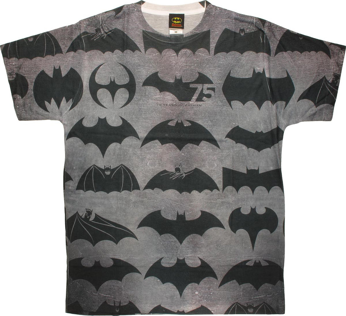 Batman 75 Years Logos Two Side Sublimated T Shirt Sheer – Stylin Online