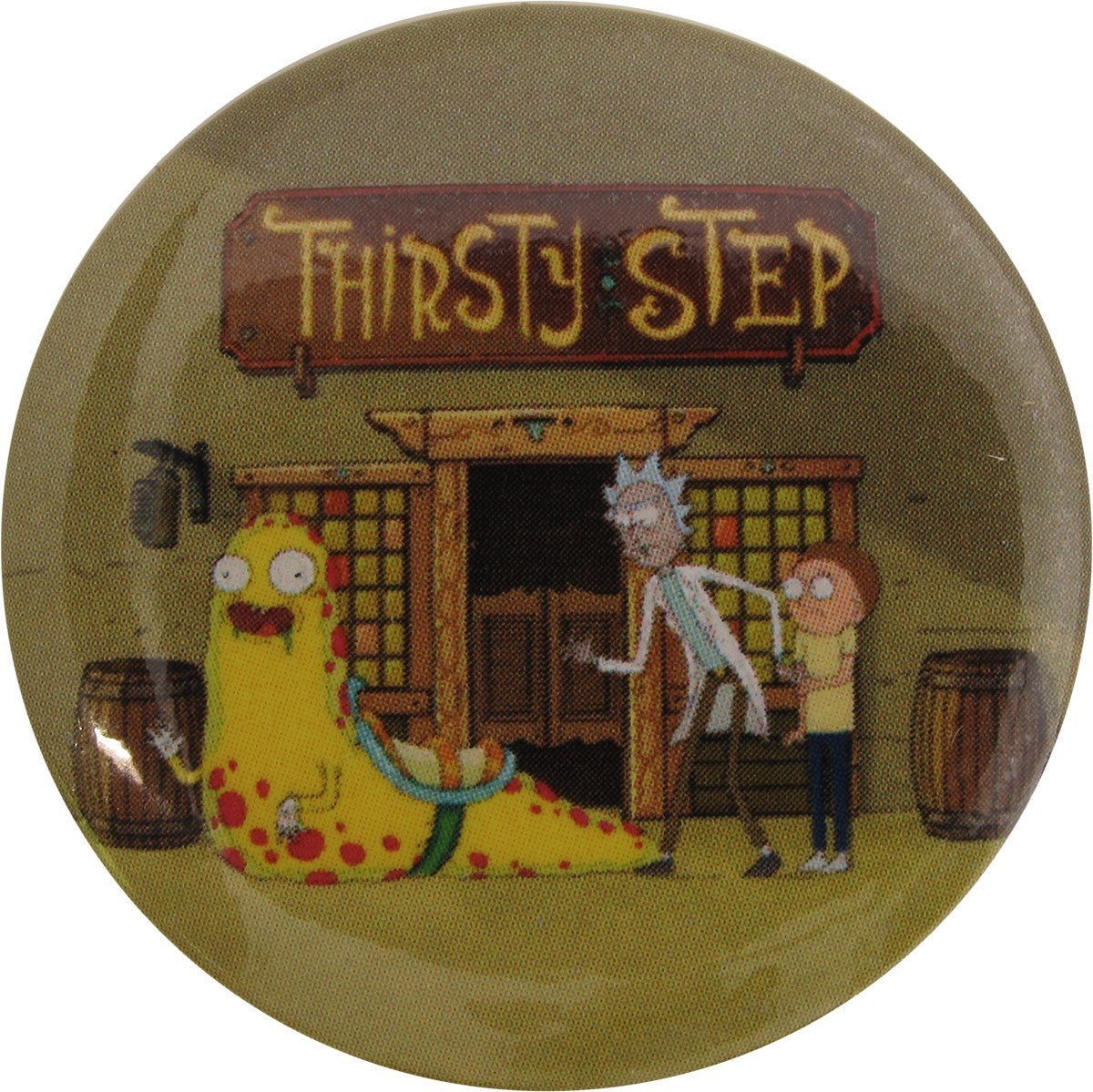 Rick and Morty Thirsty Step Button – Stylin Online
