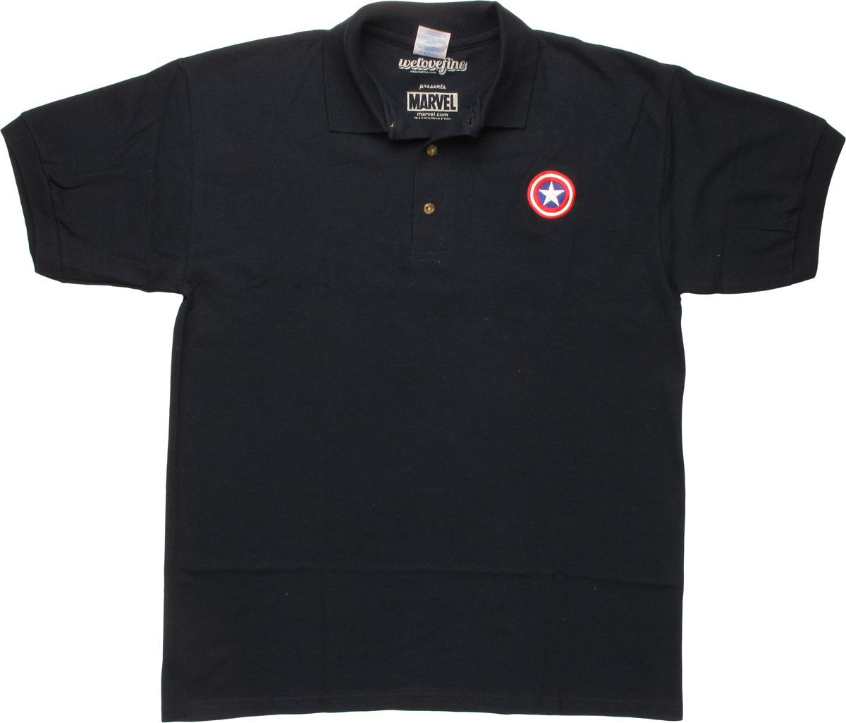 Captain America Embroidered Shield Logo Polo Shirt – Stylin Online