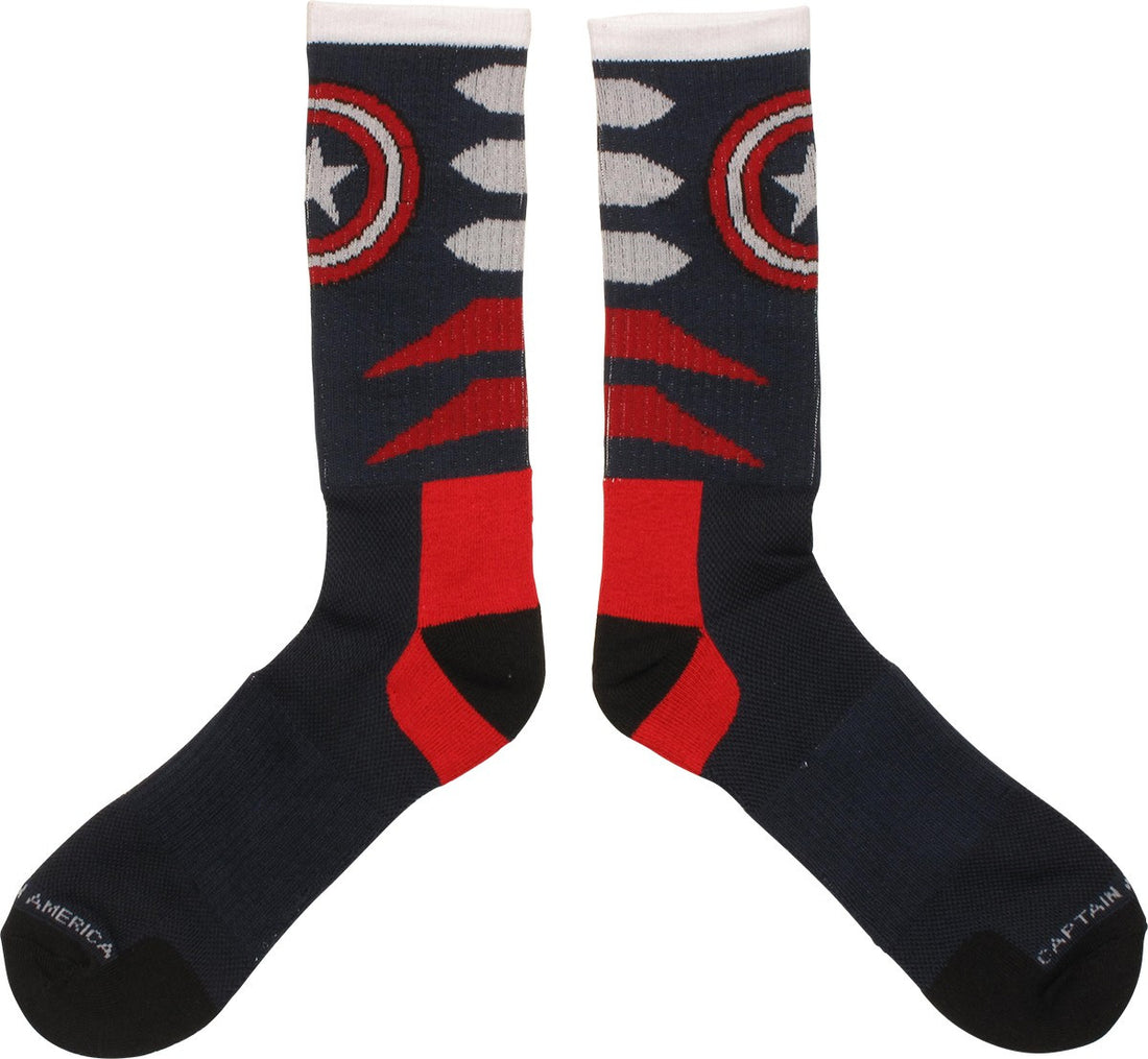 Captain America Logo Stripes Active Crew Socks – Stylin Online