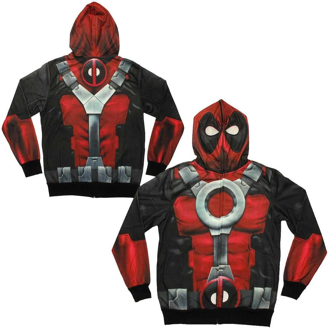 Deadpool Full Zip Hoodie | Deadpool Costume Hoodie – Stylin Online
