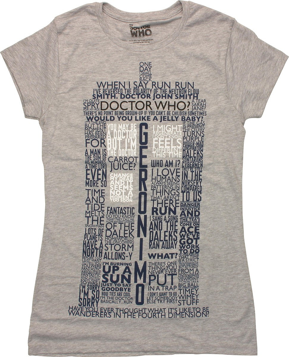 Doctor Who TARDIS Quotes Heather Baby Tee – Stylin Online
