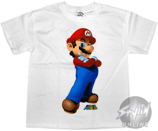 Mario Arms Crossed Youth T-Shirt – Stylin Online