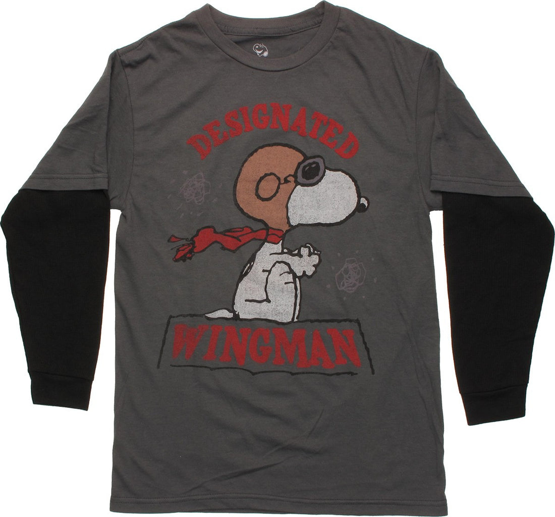 Peanuts Snoopy Wingman Long Sleeve Youth T Shirt – Stylin Online