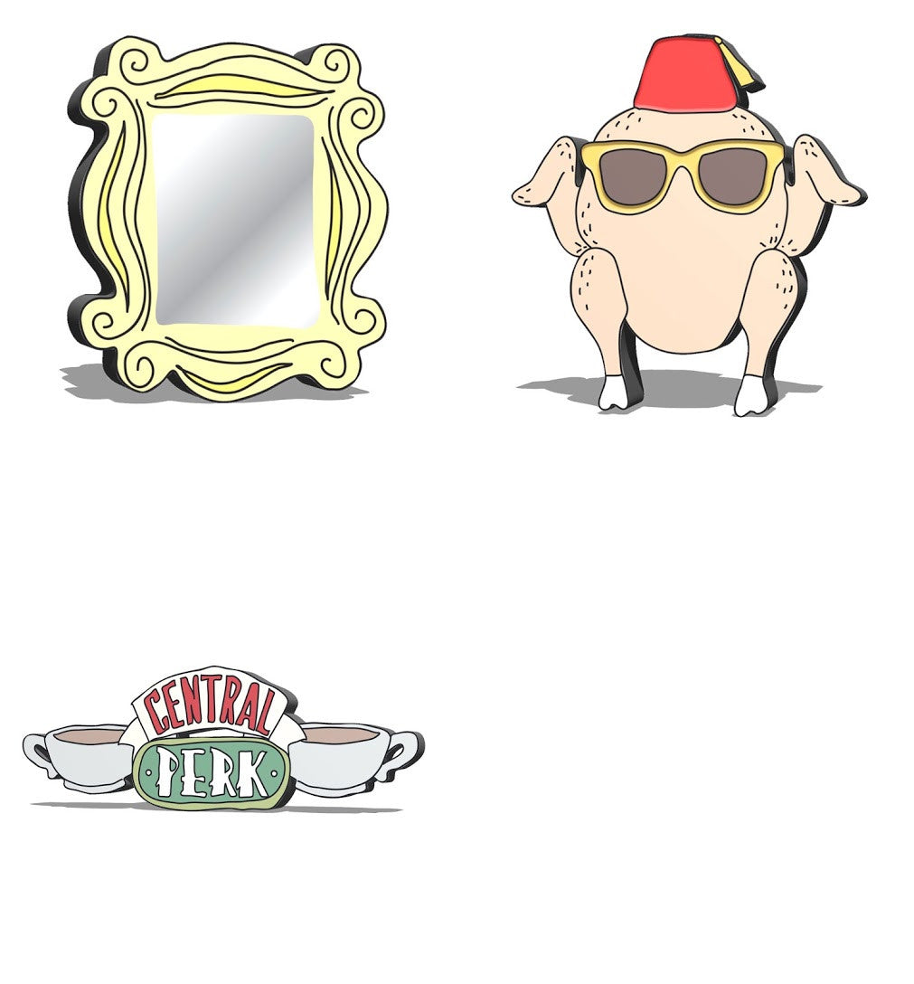 Friends Icons 3 Piece Pin Set – Stylin Online