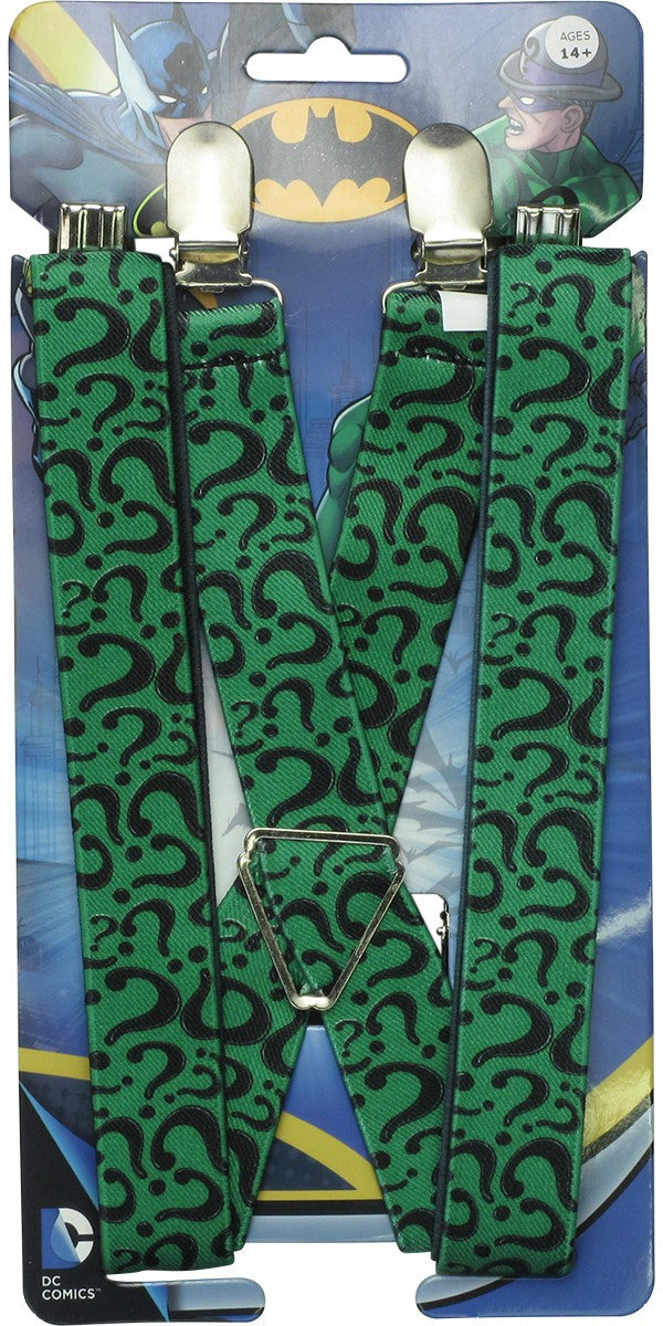 Batman Riddler Question Marks Allover Suspenders – Stylin Online